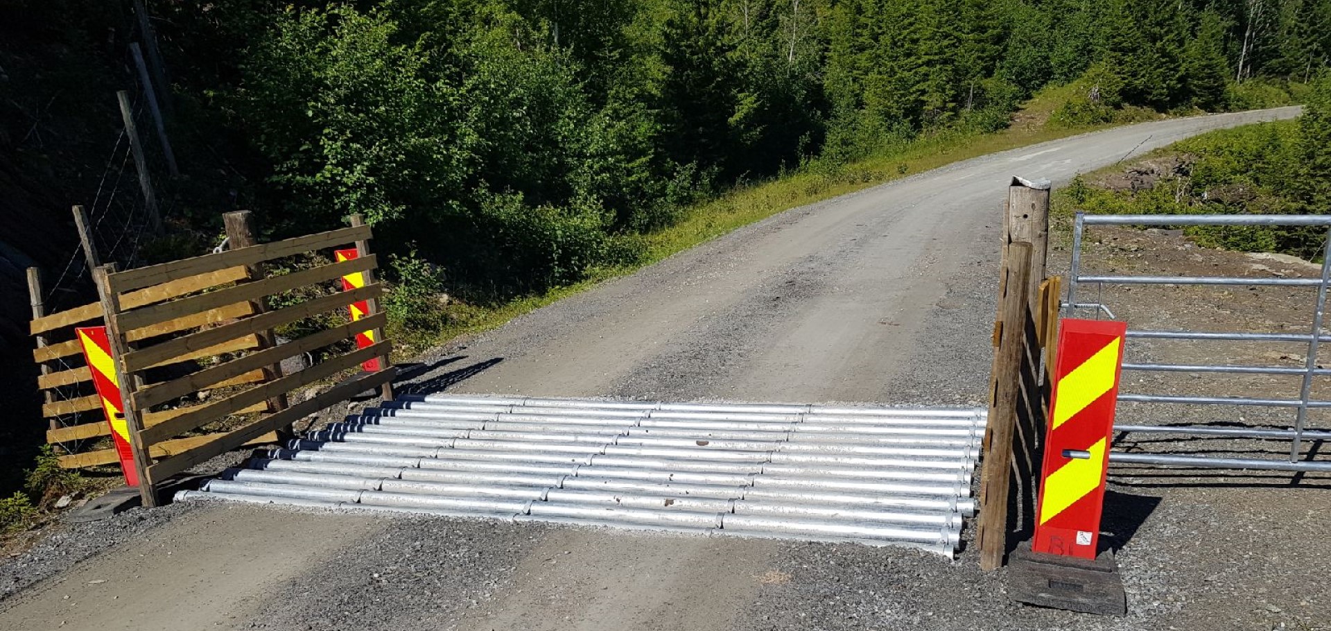 Galvaniserte ferister til veiutbygging i Norge, sammensatt på stedet